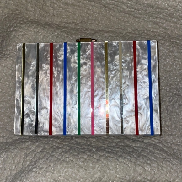 Milly | Bags | Bnwt Milly Multi Colored Rhinestone Block Clutch | Poshmark